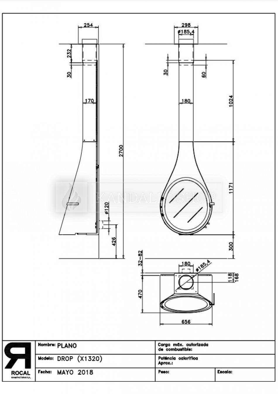 Rocal Drop exkluzív ovális kialakítású kandallókályha ...